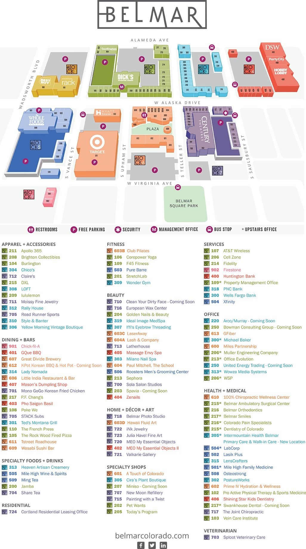 Directory - Belmar Shopping District